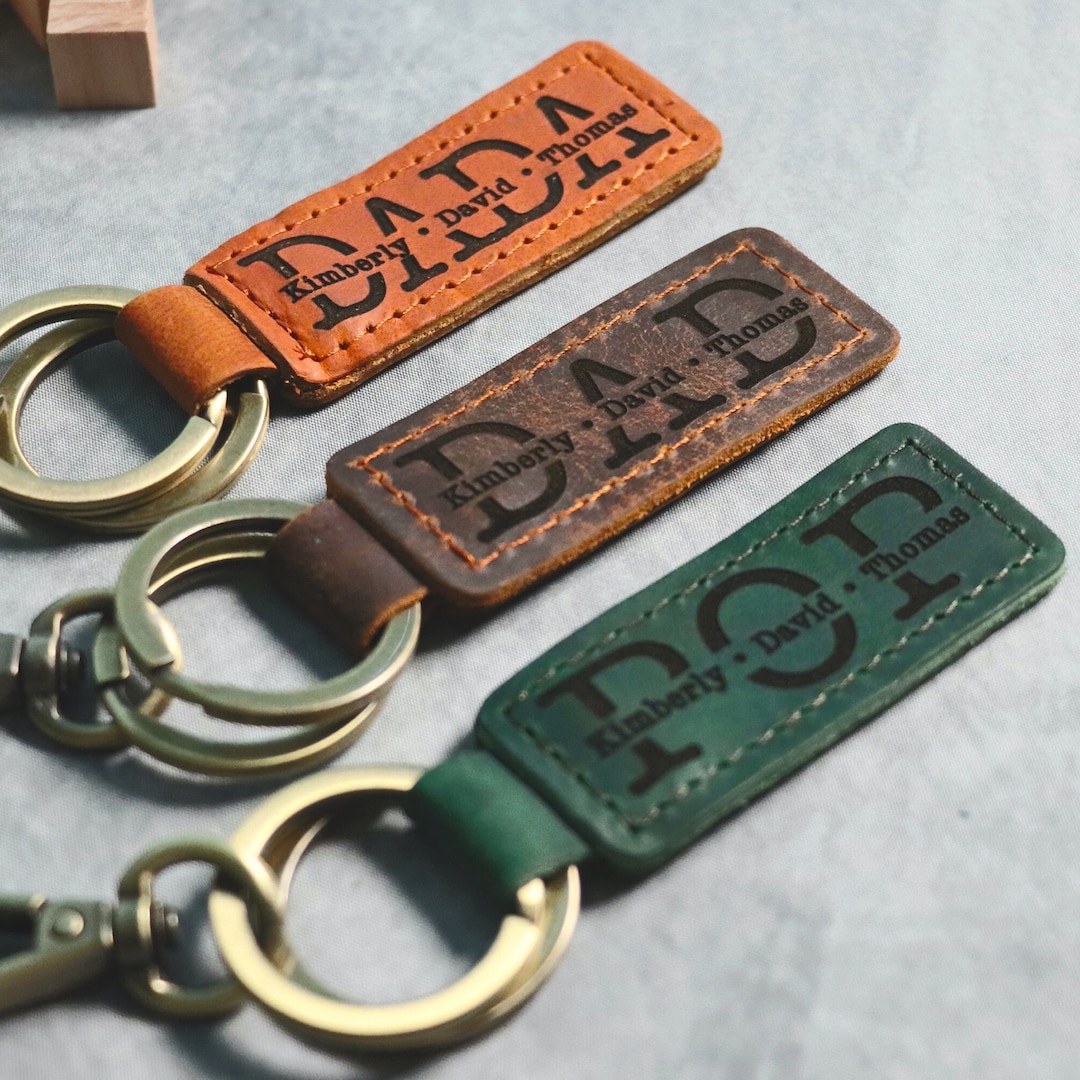 PAPA KEYCHAIN, Leather Keychain, Papa Gift, Gifts for Papa, Papa ...