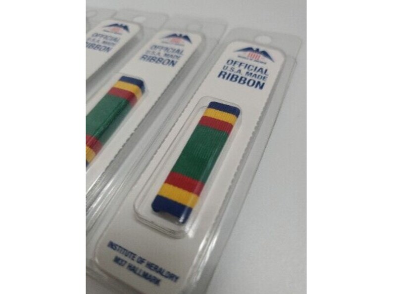 Set of 4 NOS VANGUARD US Military Ribbon Bar Pin Blue Yellow Red Green ...