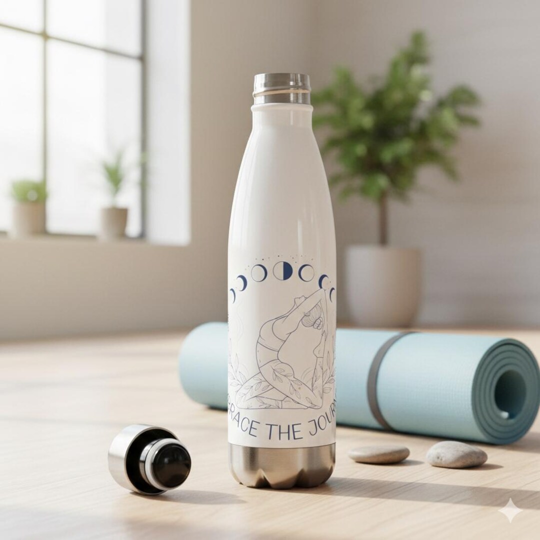 Embrace the Journey Insulated Water Bottle - Celestial Yoga Stainless ...