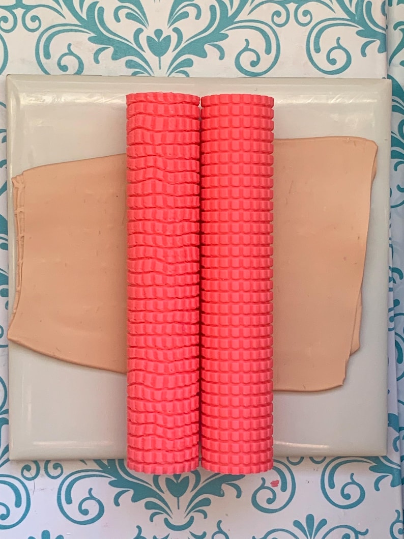 Peanut Texture Roller for Polymer Clay | Soft Wavy Grid Fabric Texture ...