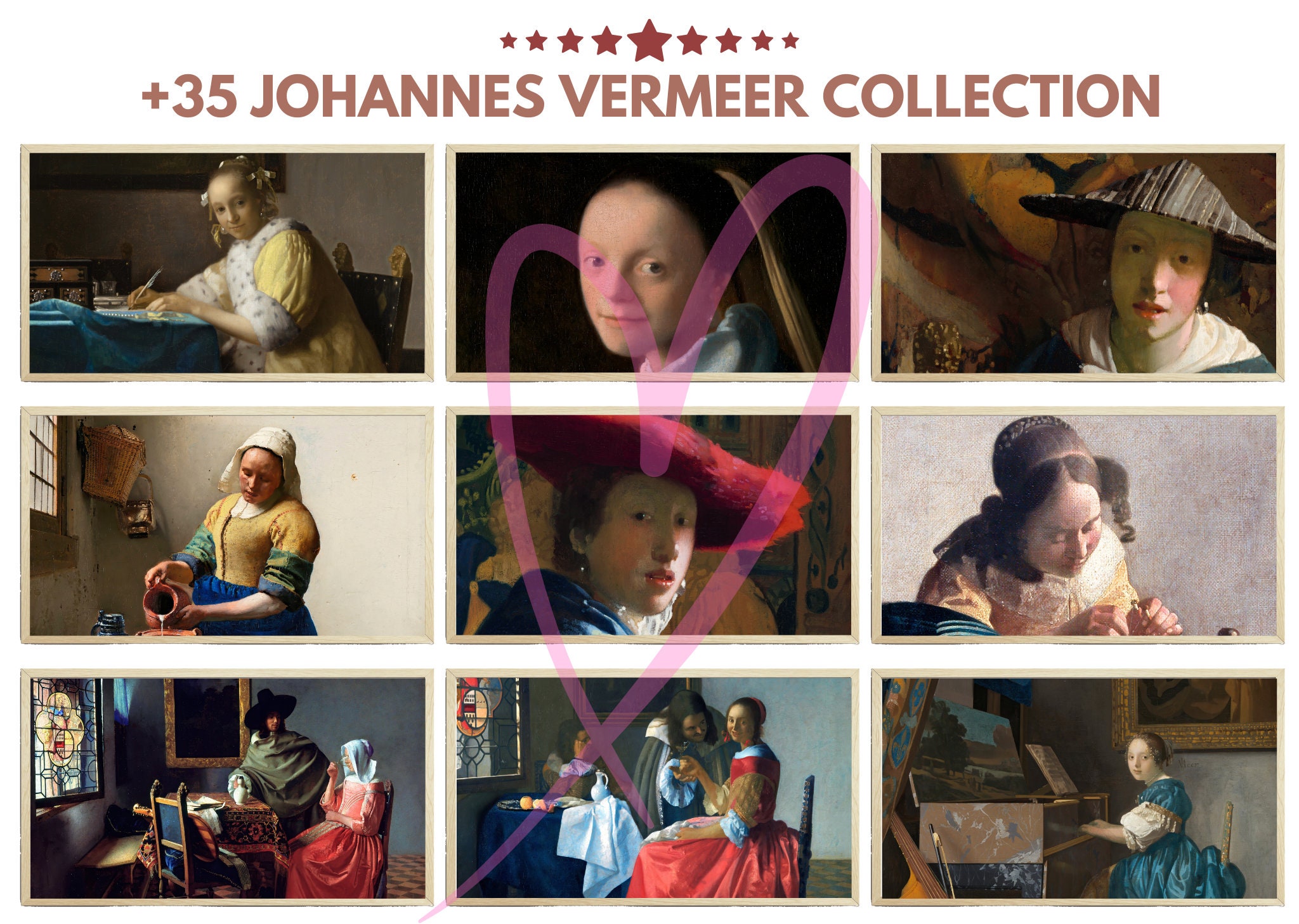 Vintage Johannes Vermeer Collection for Samsung Frame TV, 35 Pieces ...