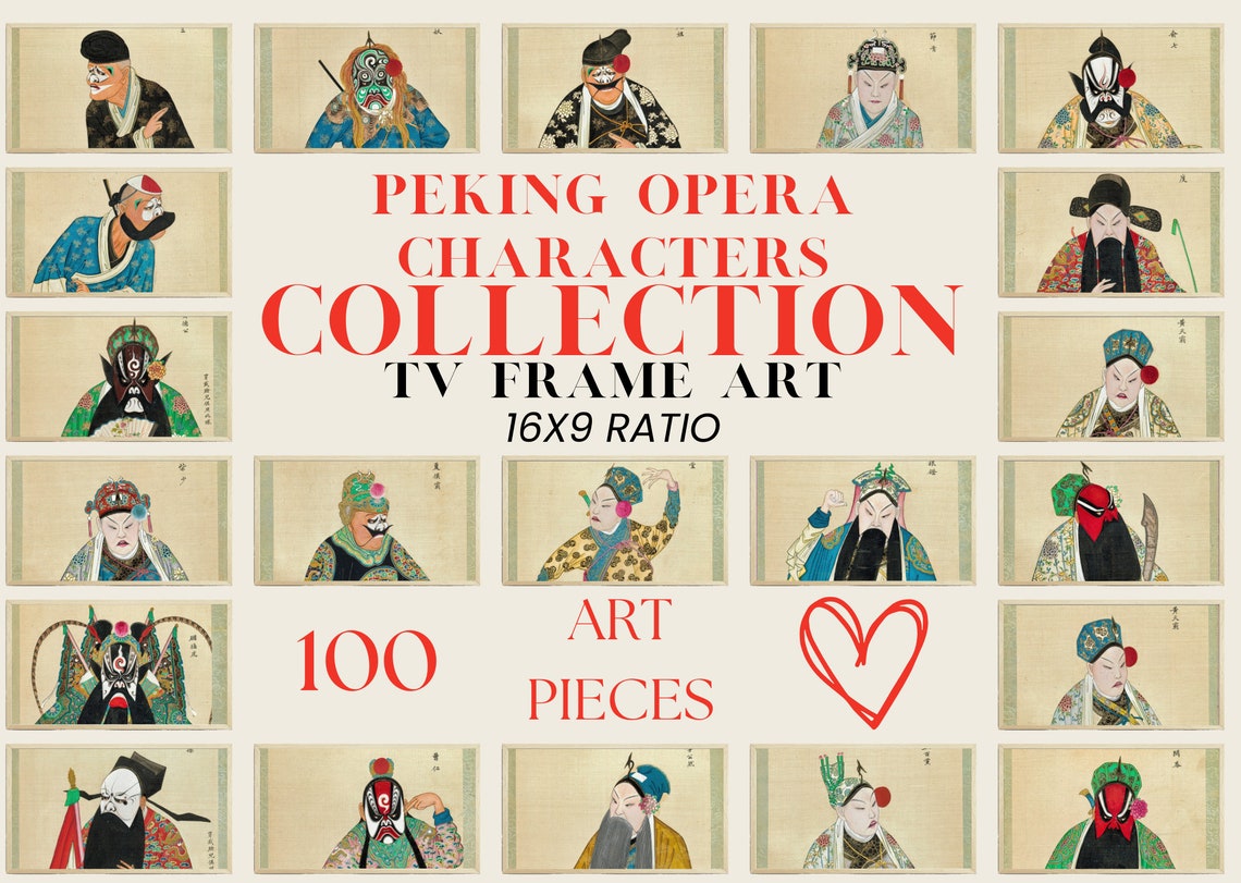 Vintage Peking Opera Characters for Samsung Frame TV, Classic Digital ...