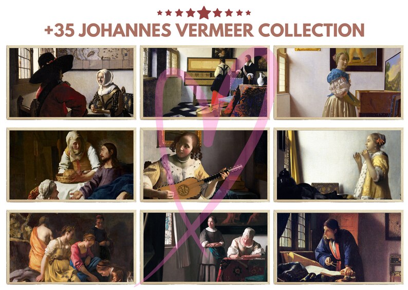 Vintage Johannes Vermeer Collection for Samsung Frame TV, +35 Pieces ...