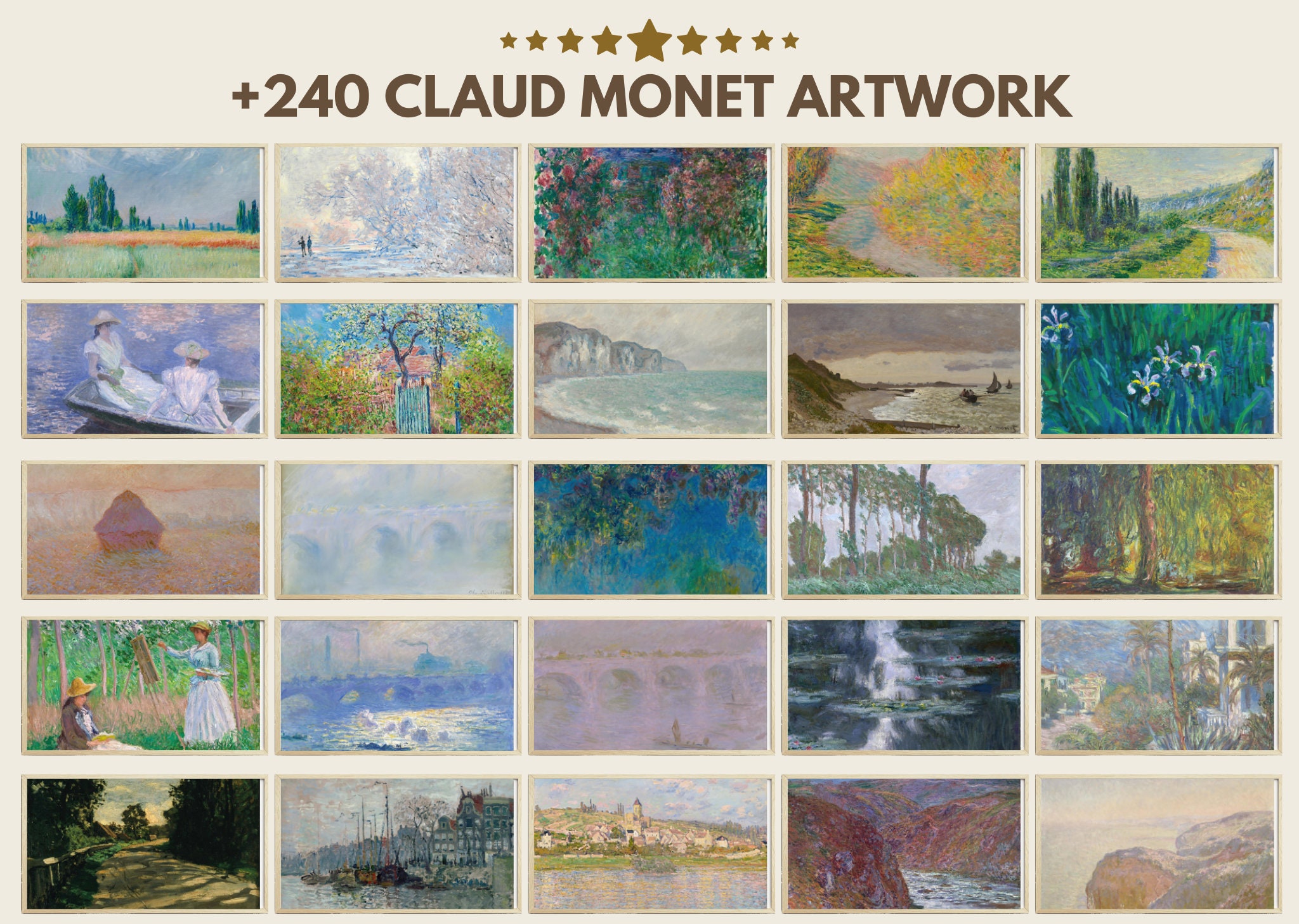 Claude Monet Vintage Downloadable Art for Samsung TV | Digital Wall Art ...
