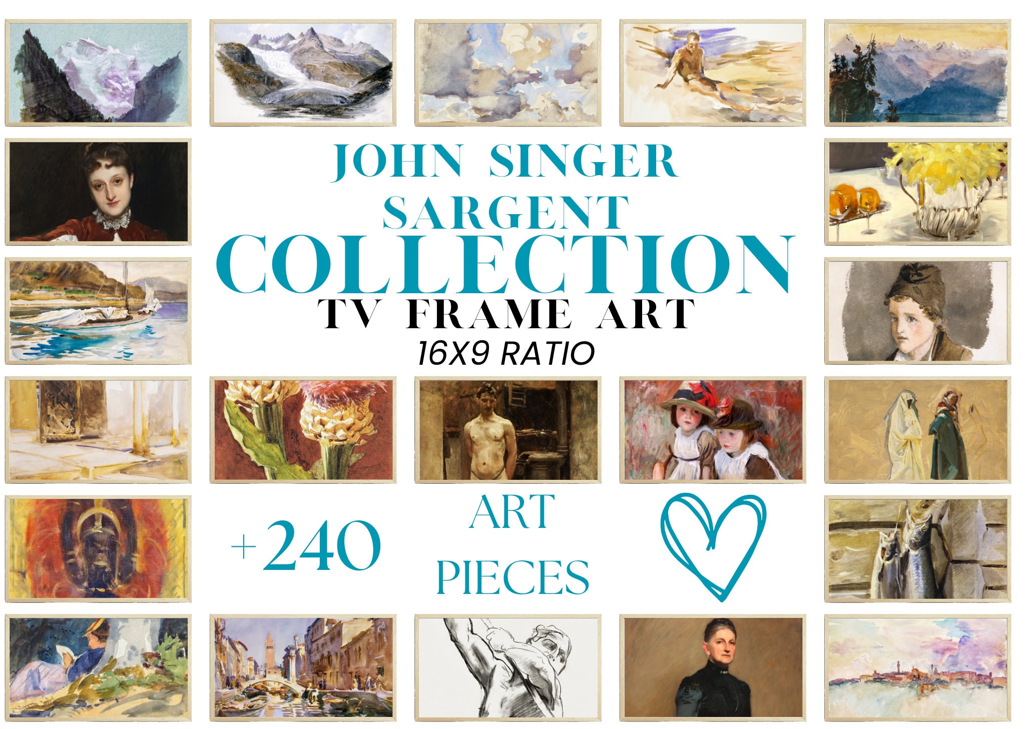 John Singer Sargent Artwork for Samsung Frame TV, +240 Classic Sargent ...