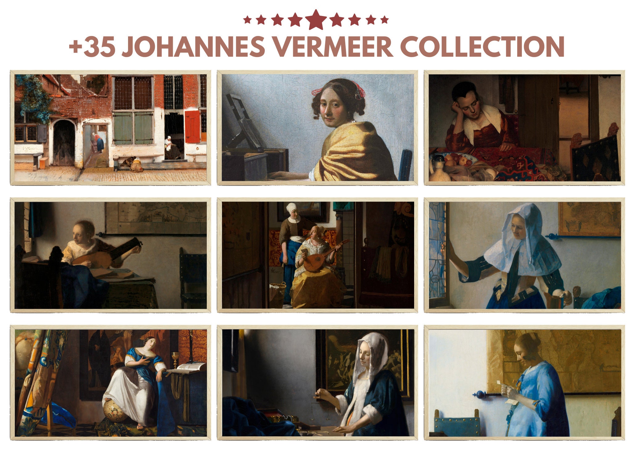 Vintage Johannes Vermeer Collection for Samsung Frame TV, 35 Pieces ...