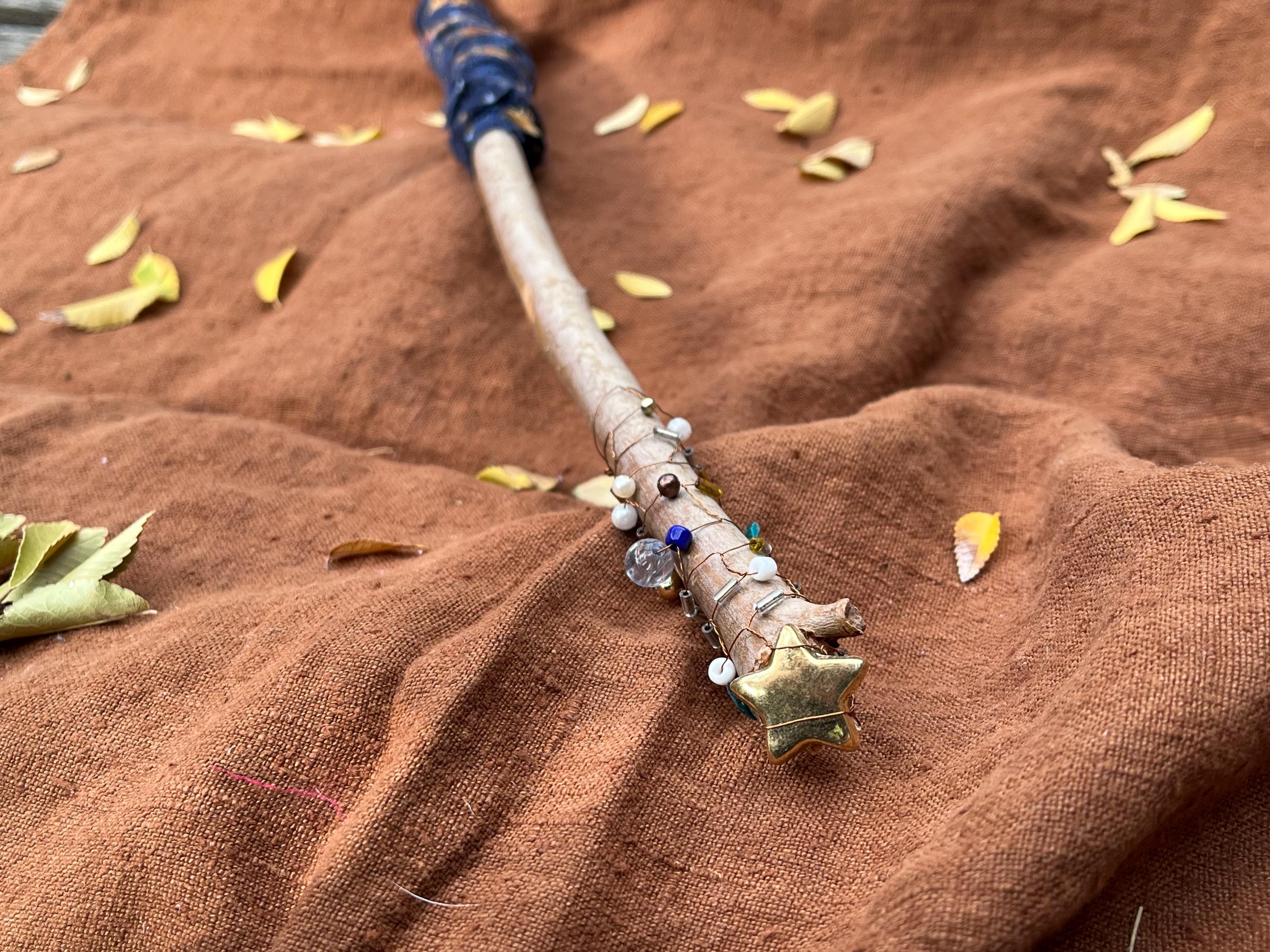 Wand of Starfall Handmade Rustic Natural Wand, Pretend Play, Cosplay ...