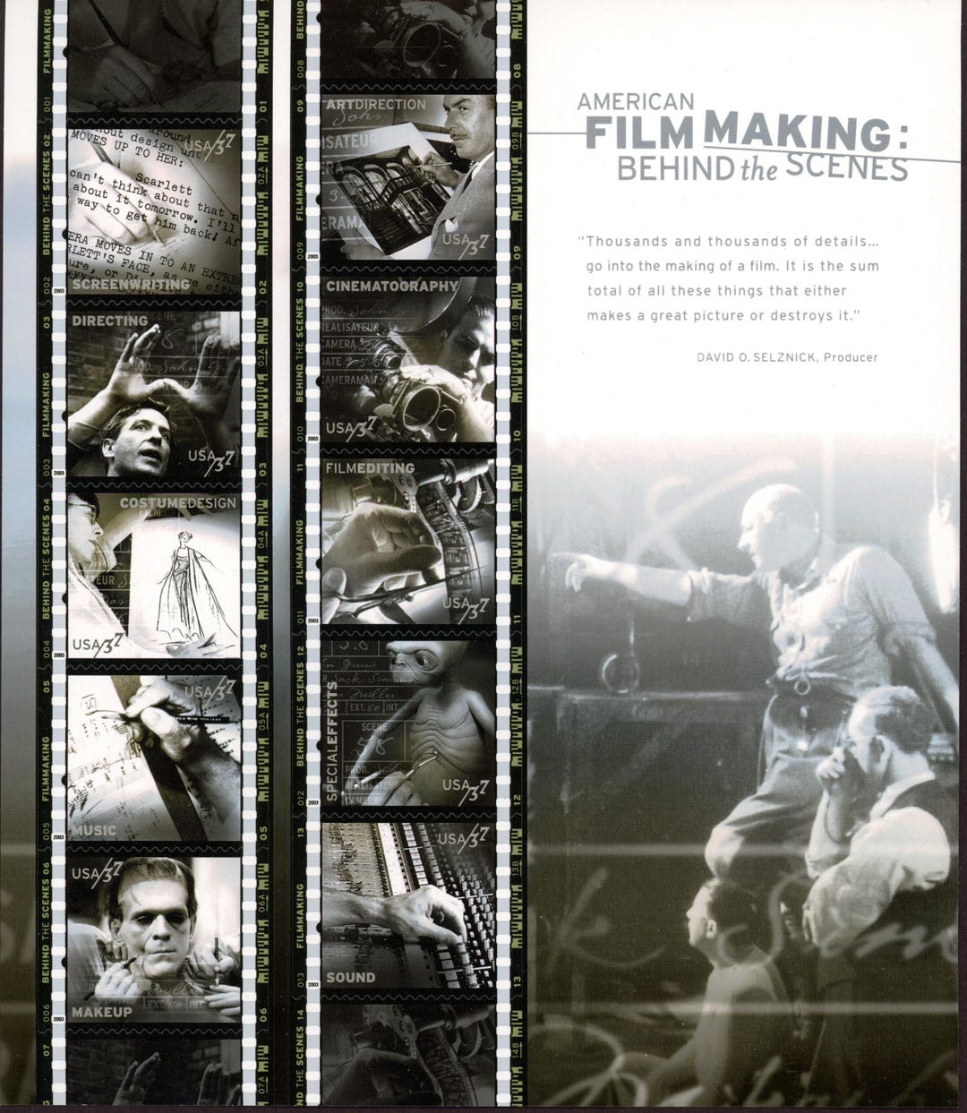 American Filmmaking Behind the Scenes, Ten 37c Unused Vintage Postage ...