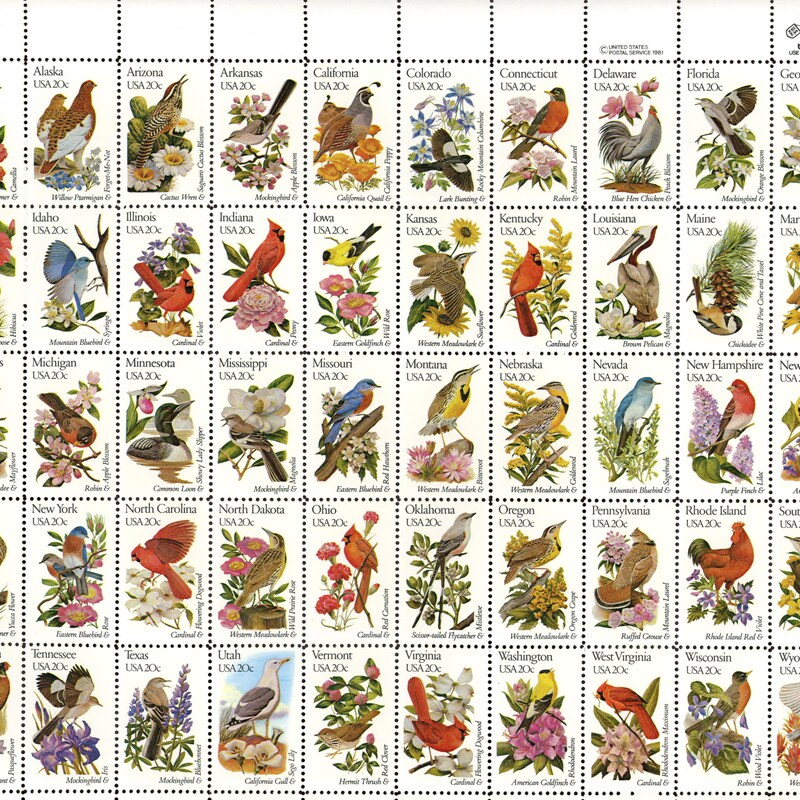 Vintage Bird Stamps - Etsy