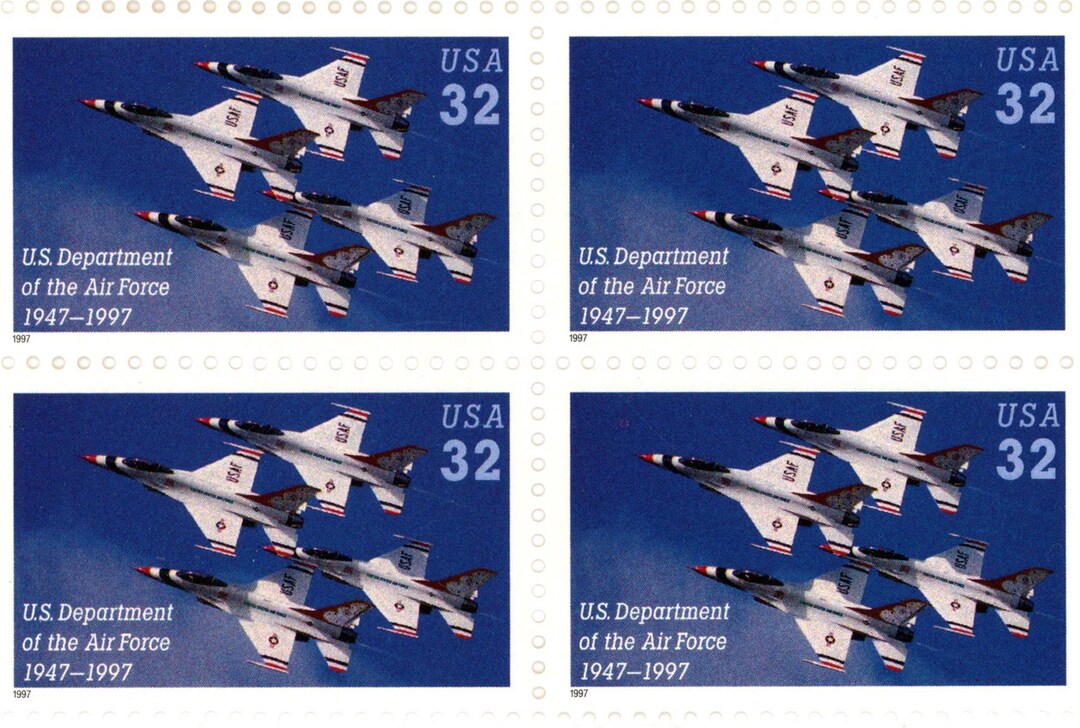 Thunderbirds F-16C Fighter Jet Postage Stamps: 32 Cent USAF Vintage - Etsy