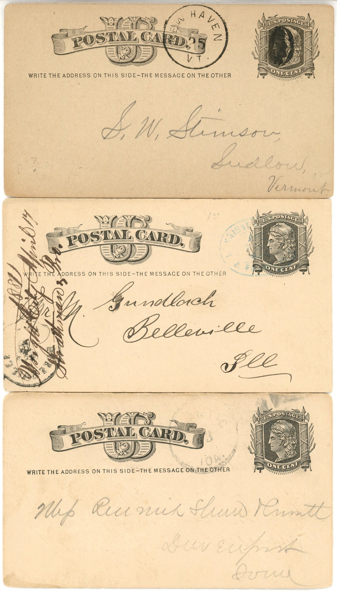 Antique Postcards: 1890s Ephemera, Scrapbooking, Junk Journal (set of 6 ...