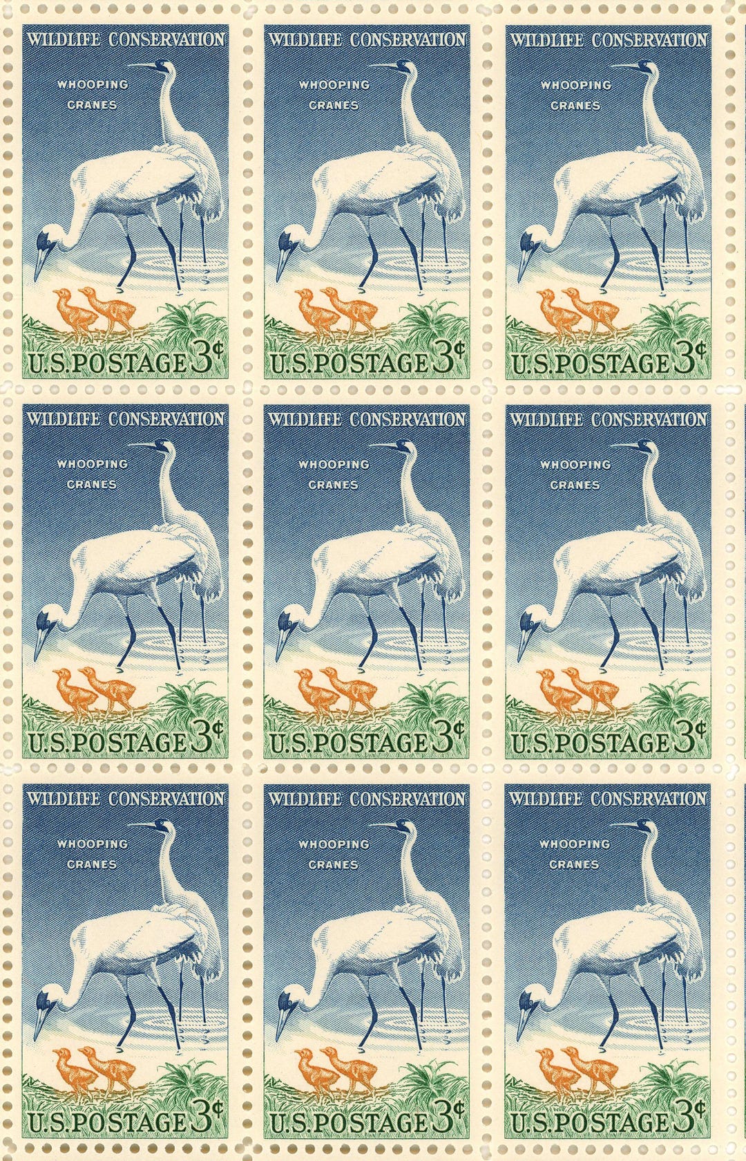 Whooping Crane Postage Stamps, 1957 Wildlife Conservation, Unused (50 ...