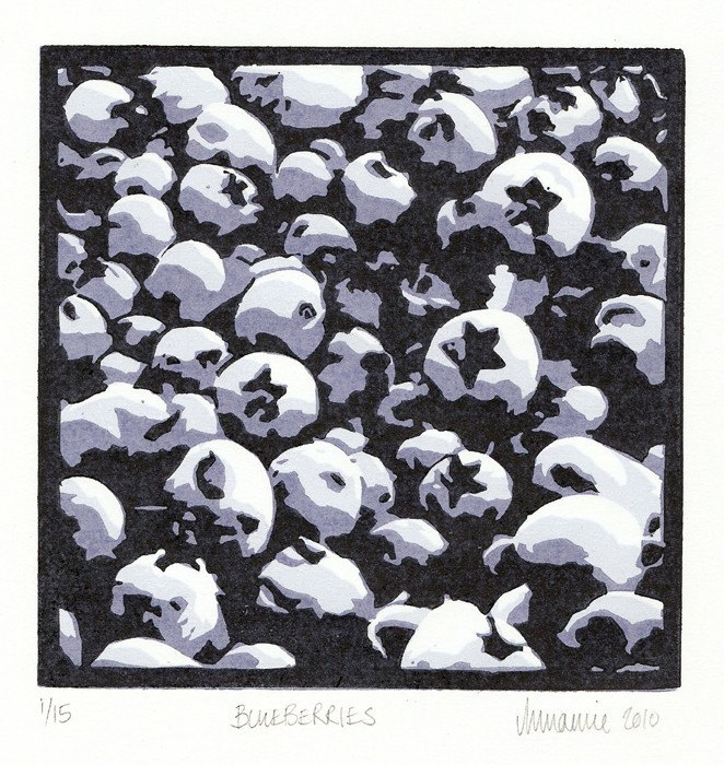 Blueberries - Original Multi-block Lino Print - Etsy