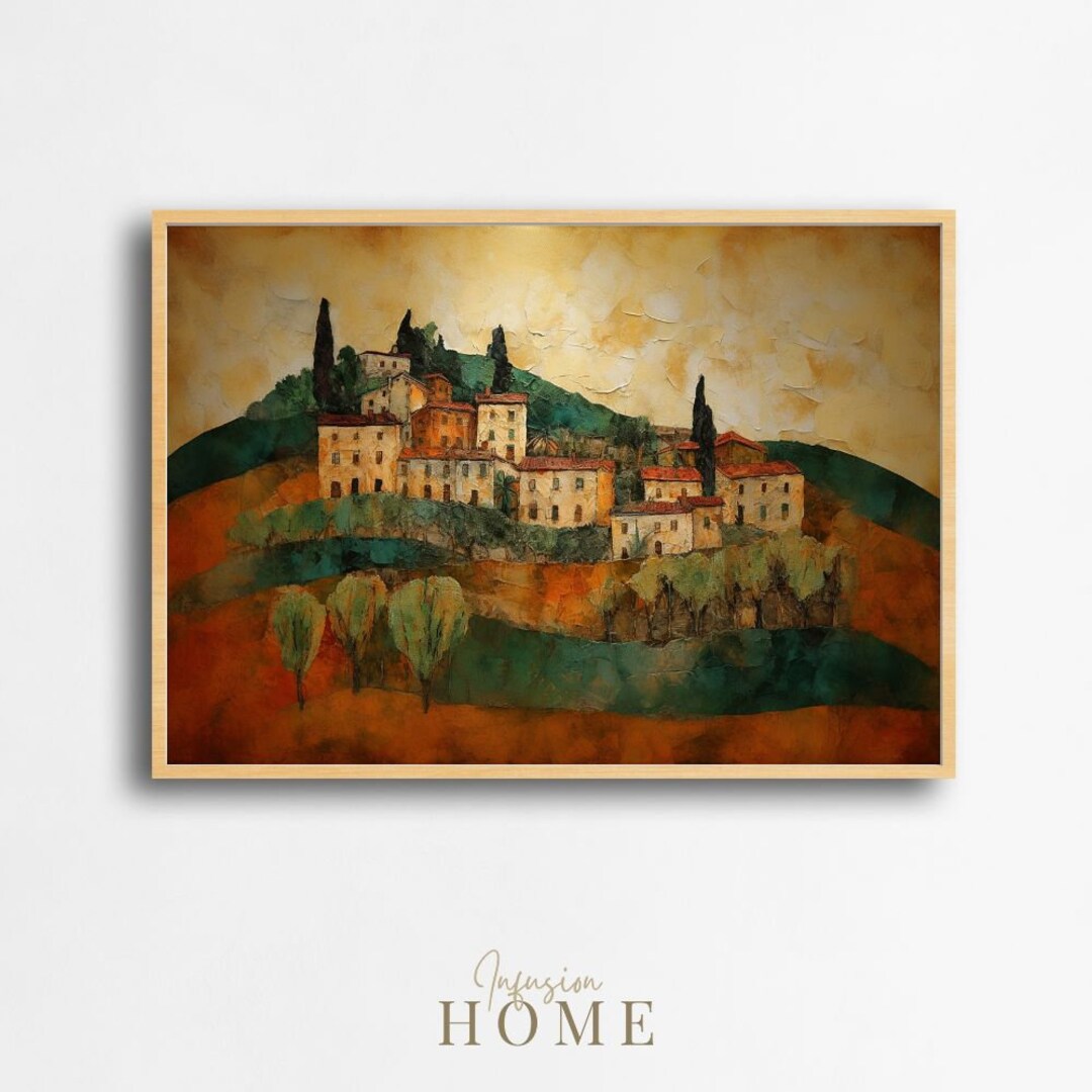 Sunbaked Sienna Tuscan Houses Poster Wall Art Rustic Country Village ...