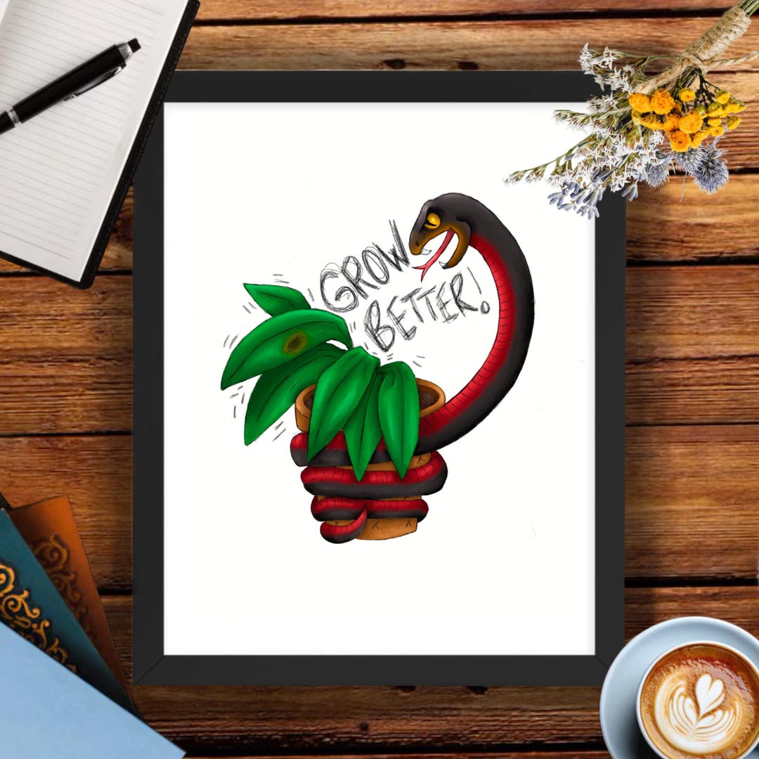 Good Omens - Demon Crowley “grow Better!”framed Canvas - Etsy