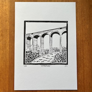 Viaduct Linocut Print - Etsy