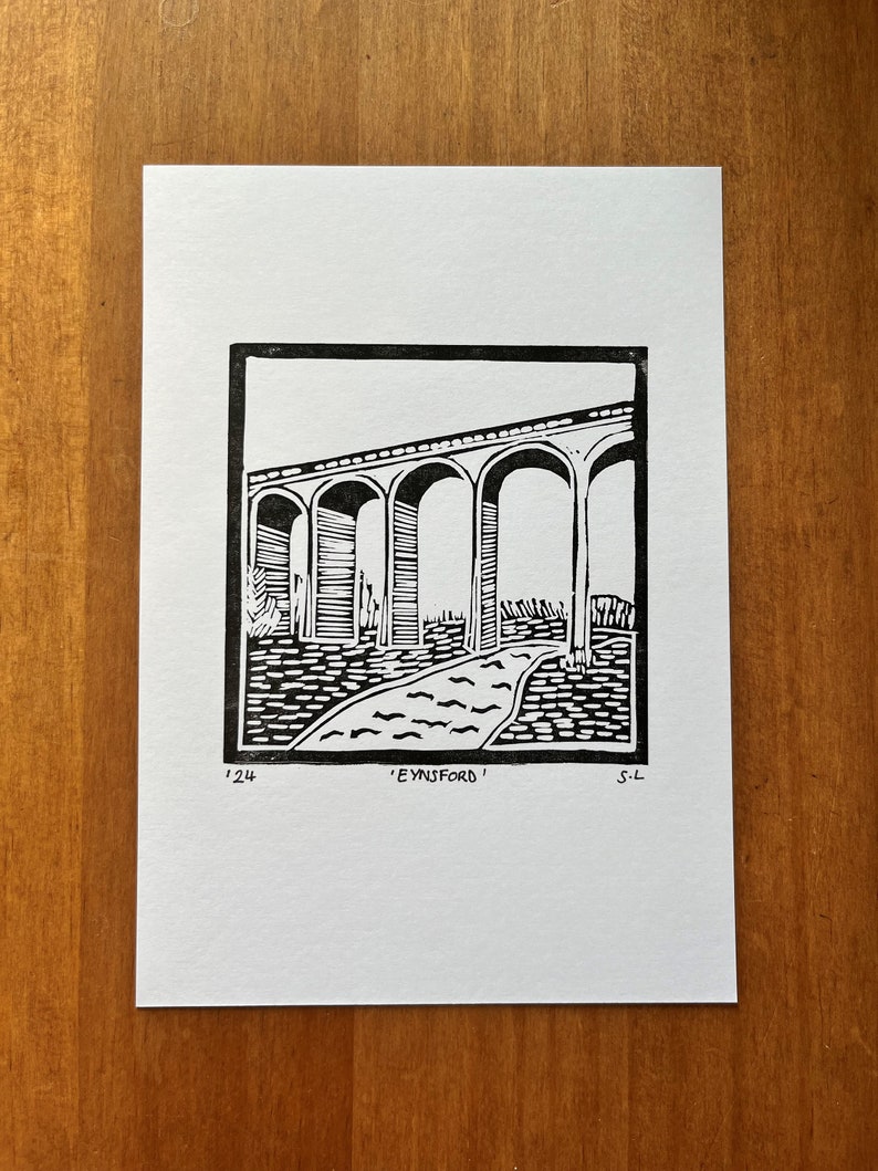 Viaduct Linocut Print - Etsy