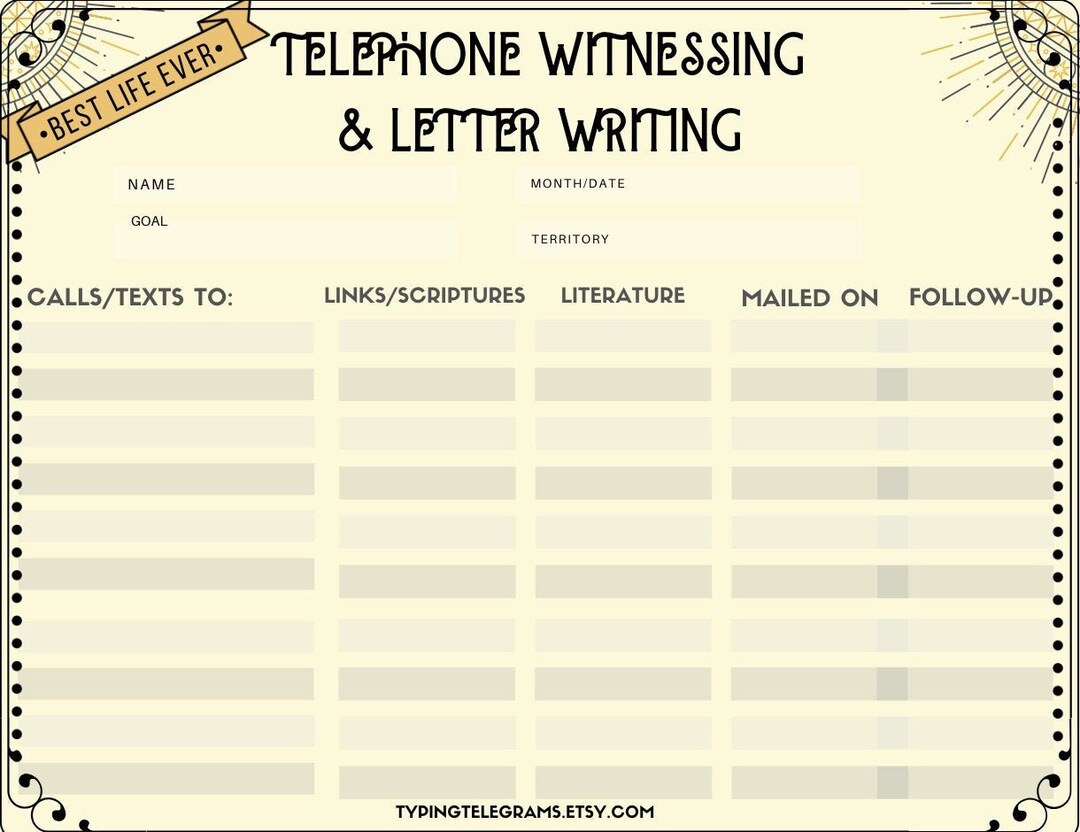 Vintage JW Telephone & Letter Writing Zoom Printable Service Supplies ...