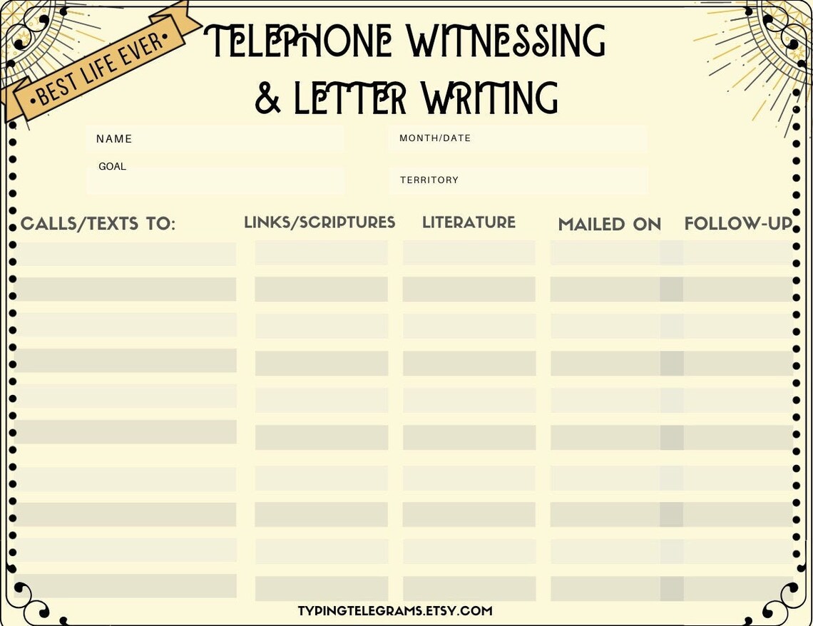 Vintage JW Telephone & Letter Writing Zoom Printable Service Supplies ...
