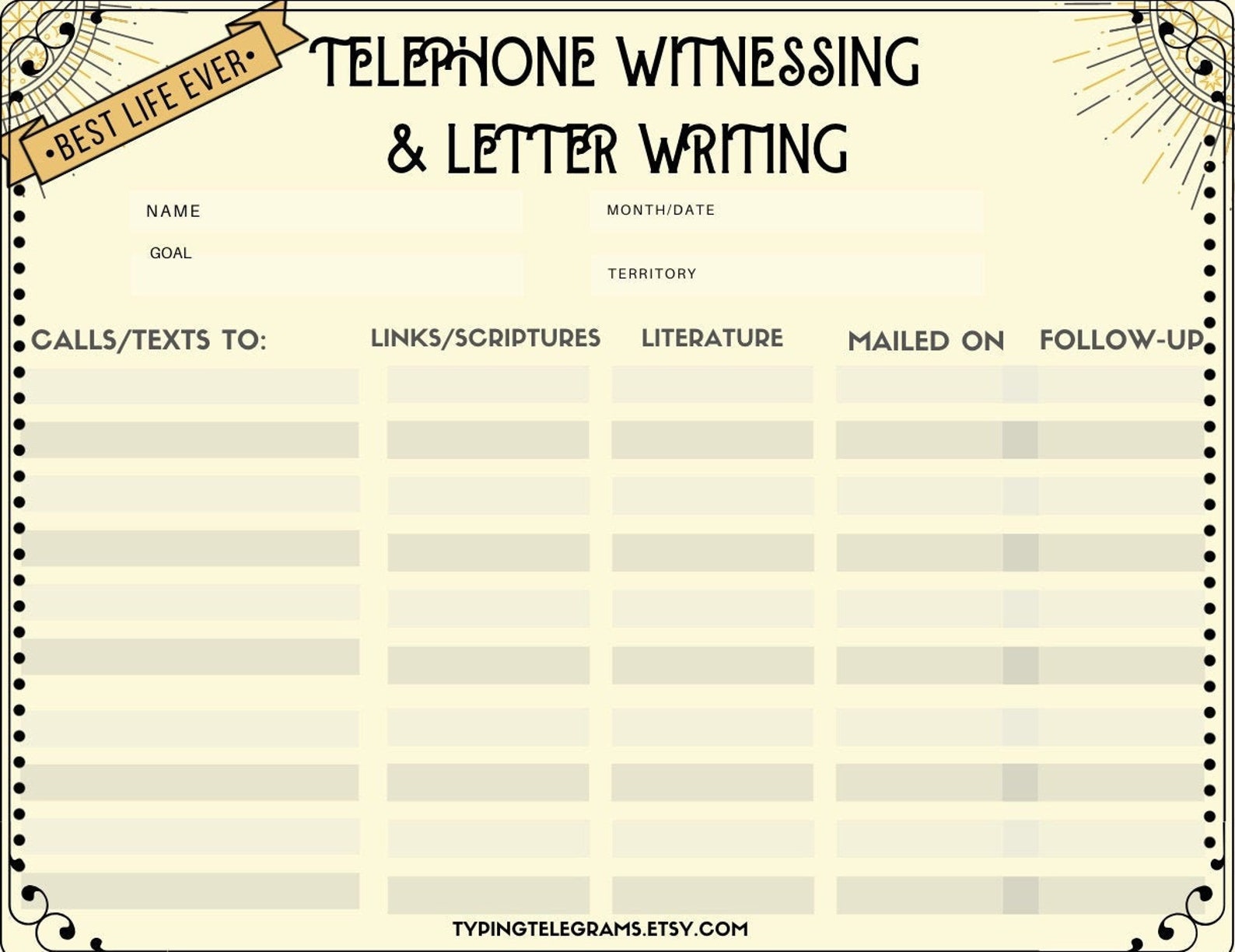 Vintage JW Telephone & Letter Writing Zoom Printable Service | Etsy