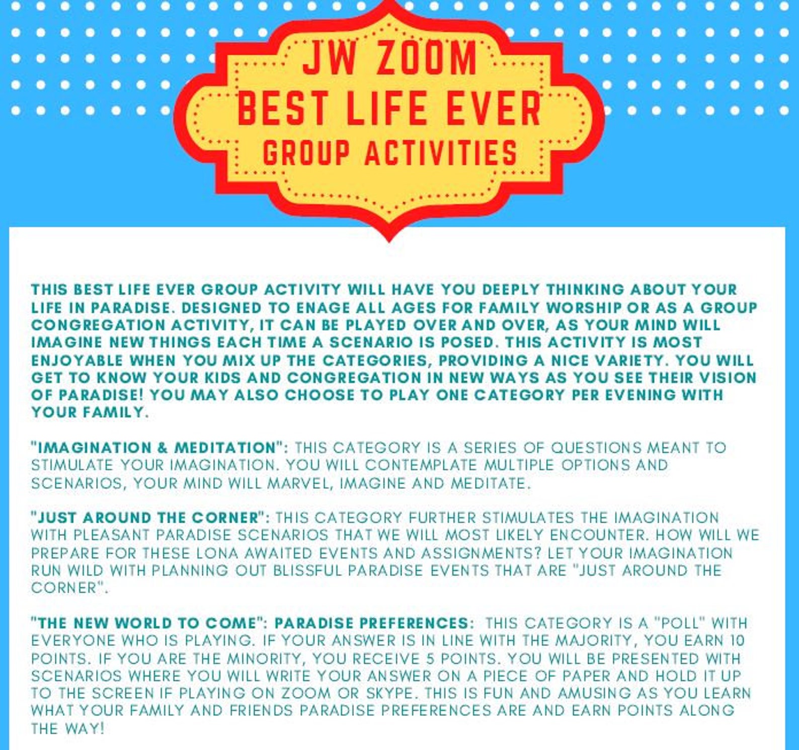 JW Activities, Best Life Ever Games, JW Family Worship Night, Worksheet ...