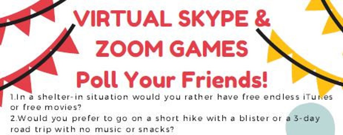 Indoor Game Night, Virtual Games, Skype & Zoom Indoor Games, Shelter-in ...