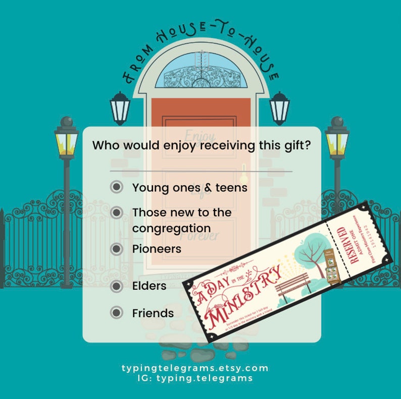 JW Ministry Ticket Bookmarks Ministry Gifts JW Pioneer Gifts - Etsy