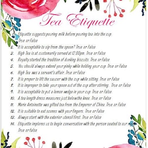 Tea Etiquette, Table Etiquette, Downton Abbey Tea Party Games ...