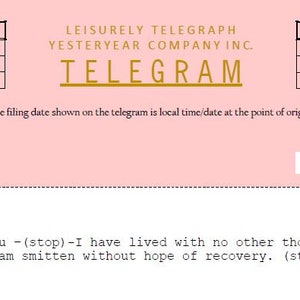 Kate Spade Telegram Stationery Inspired, Custom Telegram Printable ...