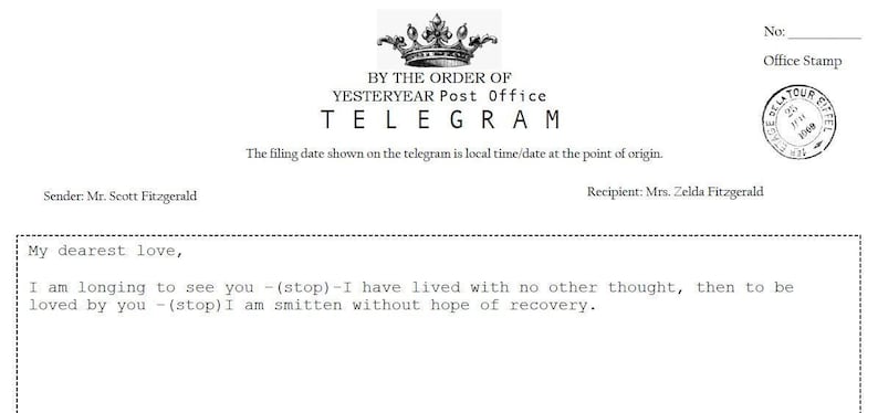 Vintage Telegram Stationary, Custom Telegram Printable, Vintage ...