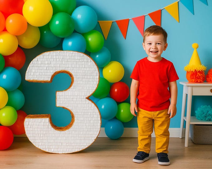 Plantillas para hacer una piñata numero 3 - Numero 3 3D - Decoración de ...