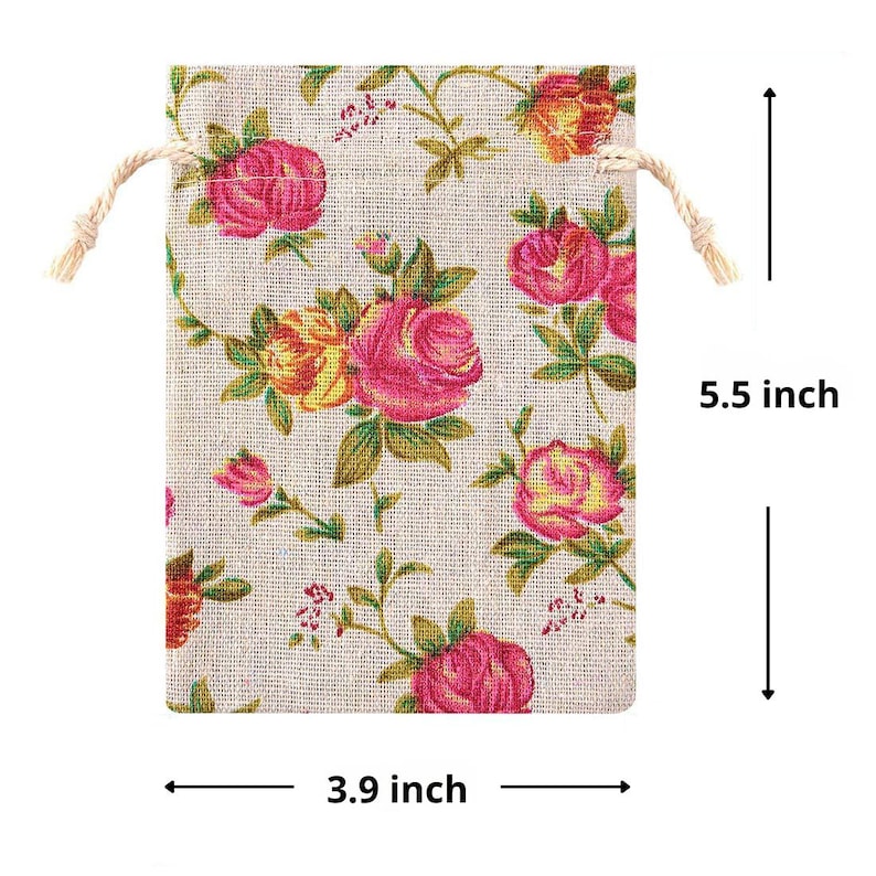 Rose Linen Drawstring Bags, Wedding Favor Pouches, Set of 30 - Etsy
