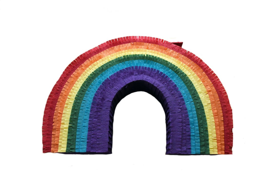 Rainbow Pinata: Whack String Party Decor (23 X 16 X 4 Inch) - Etsy