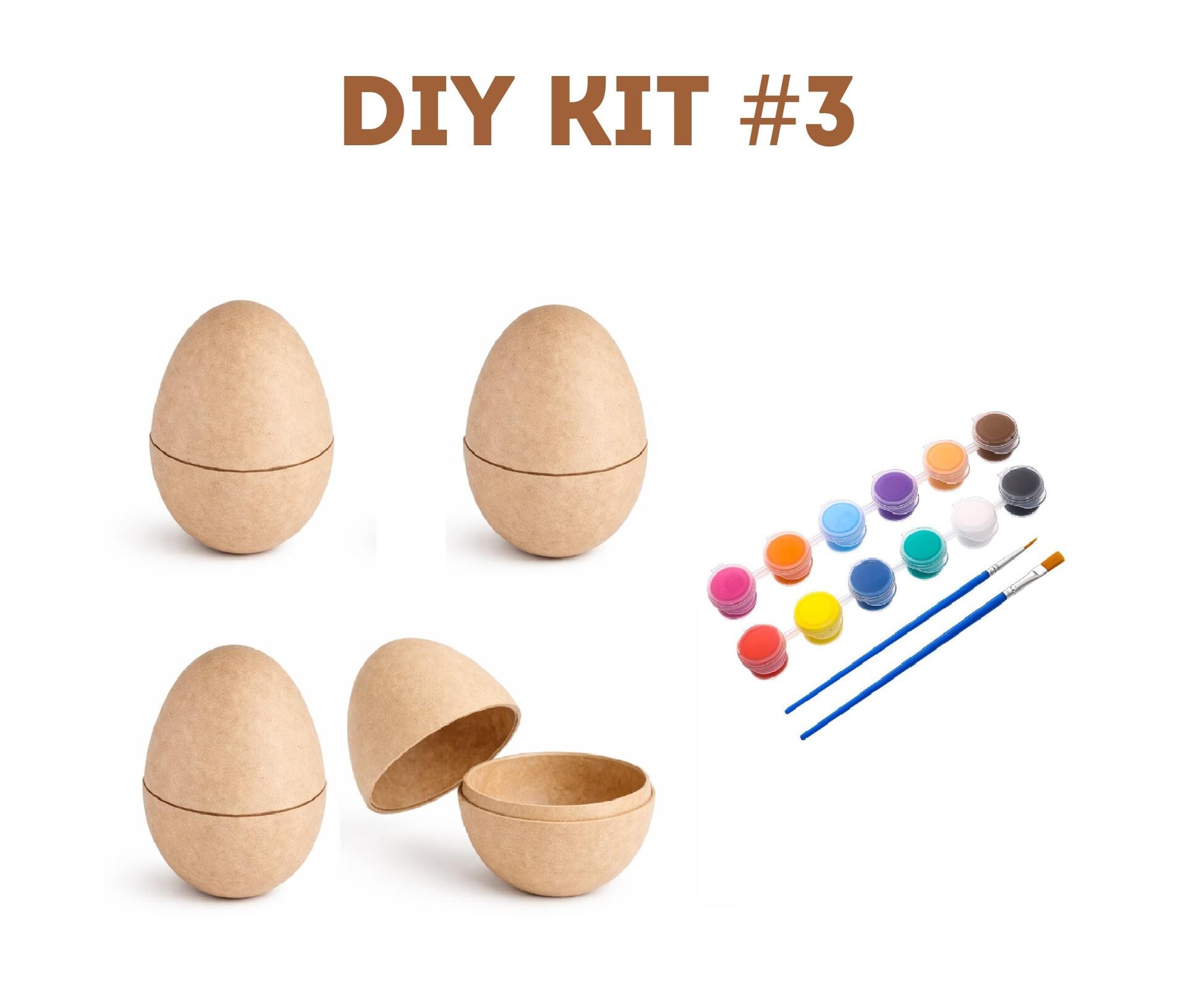 Paper Mache Easter Eggs DIY Kit, 3 Inch Fillable Paintable Craft ...