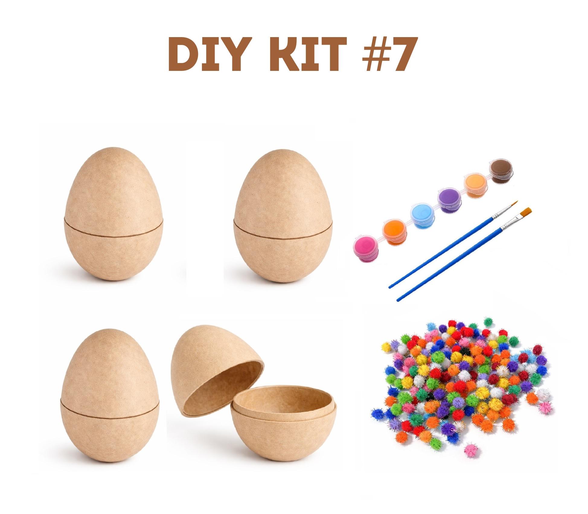 Paper Mache Easter Eggs DIY Kit, 3 Inch Fillable Paintable Craft ...