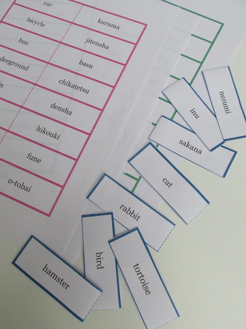 Japanese Romaji Learning Flashcards • 80 Words in 10 Lexical Sets • for ...