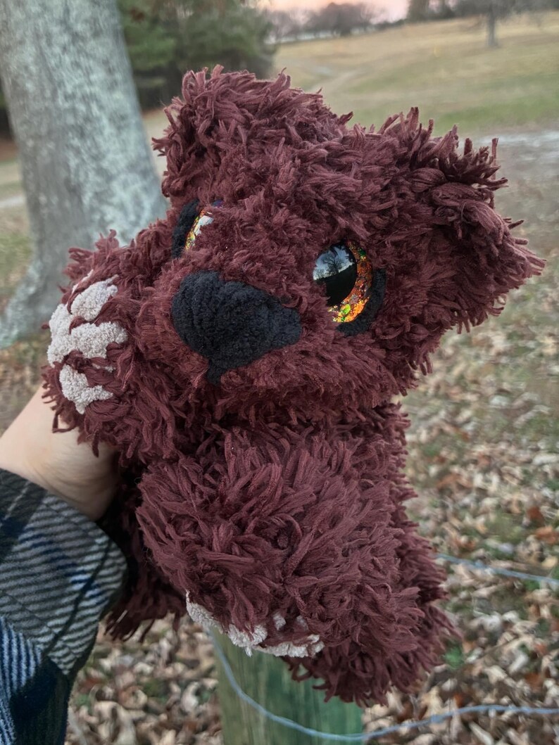 Handmade Fluffy Brown Bear Stuffed Toy - Etsy