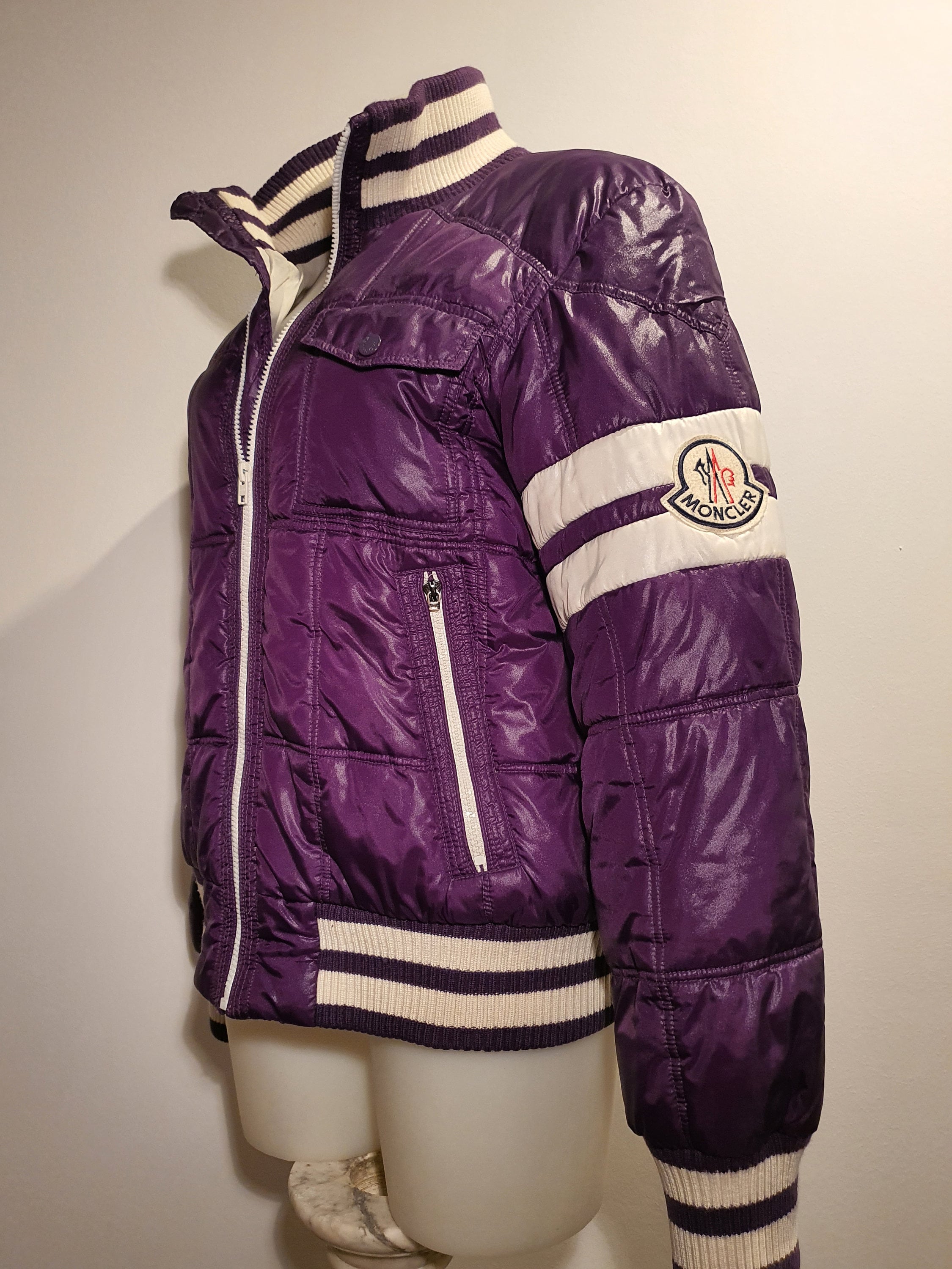 Vintage Bomber Moncler Purple Authentic Down Jacket Haute Couture Chic ...