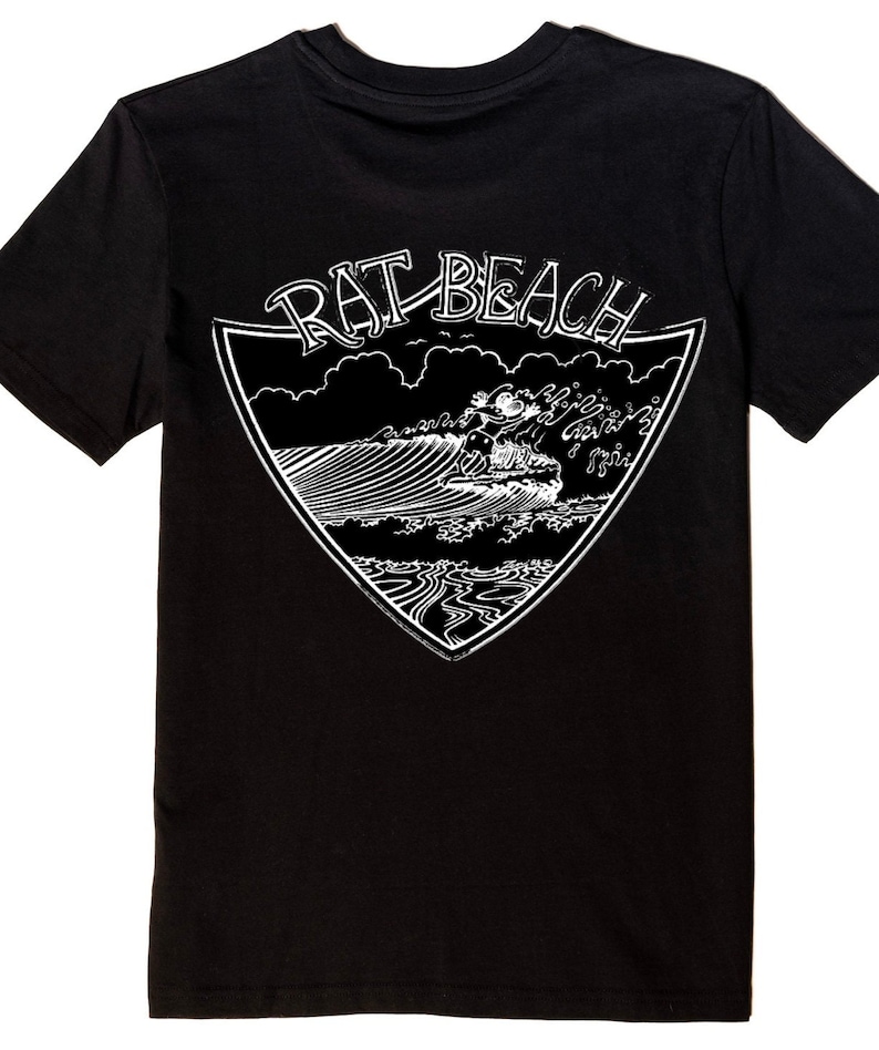 Rat Beach Surfing Rat Tee - Black - Etsy