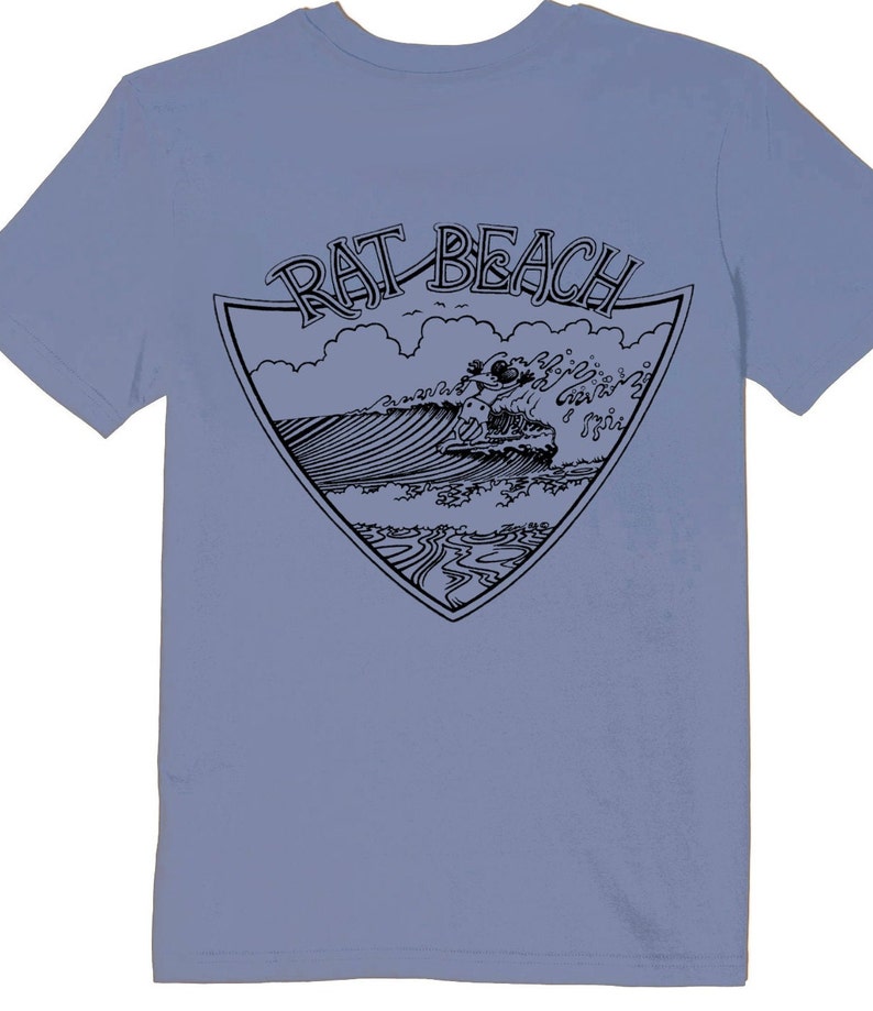 Rat Beach Surfing Rat Tee Light Blue - Etsy