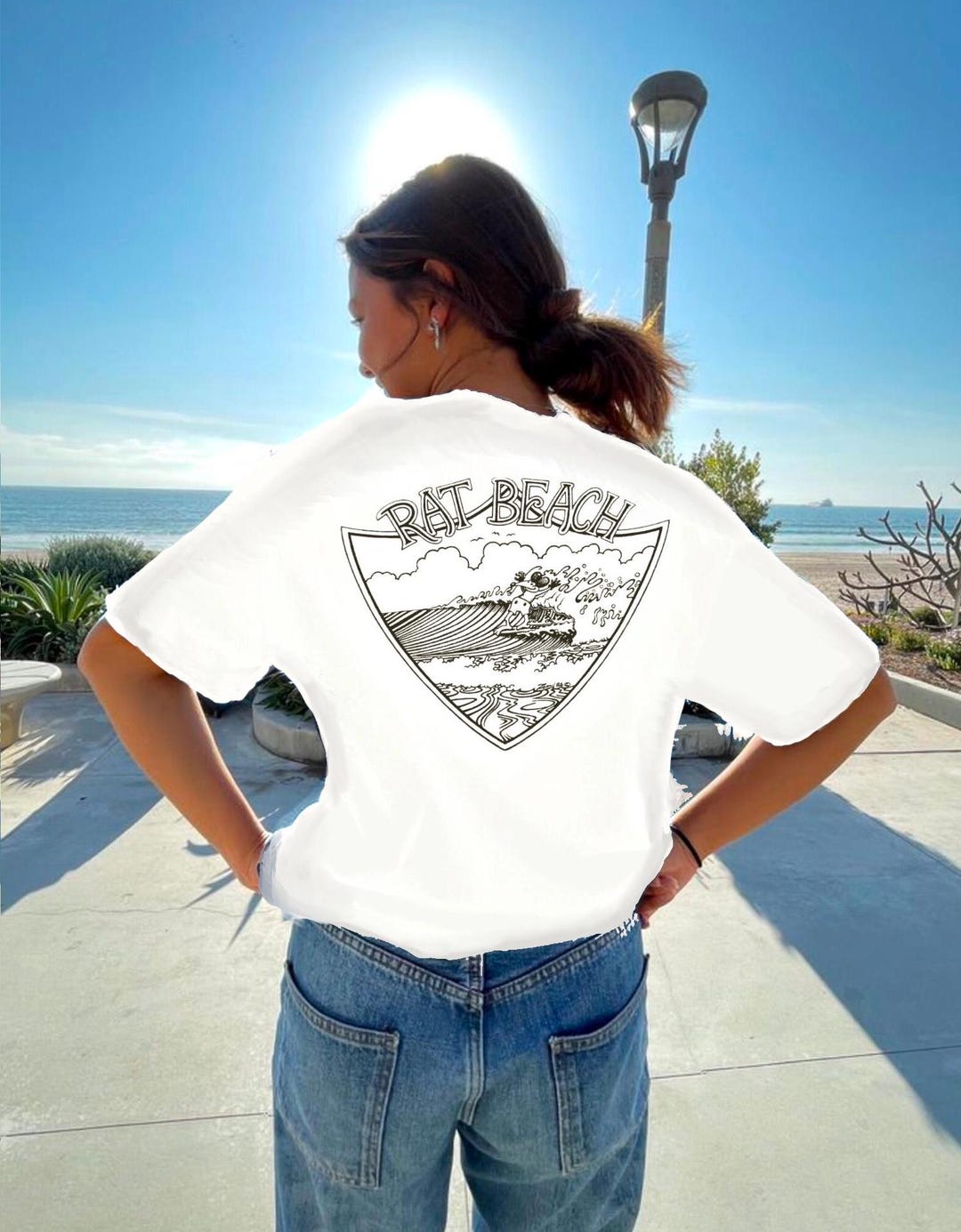 Rat Beach Surfing Rat Tee - White - Etsy