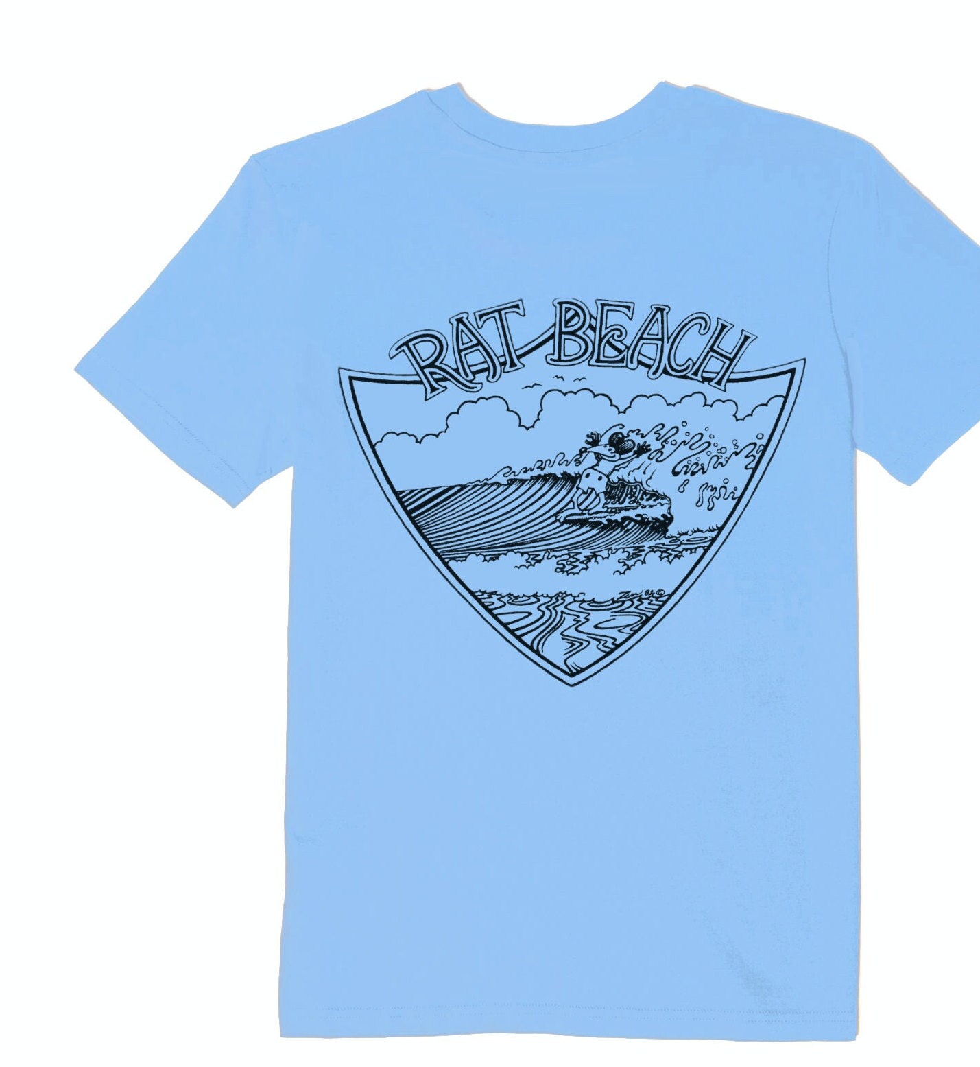 Rat Beach Surfing Rat Tee - Light Blue - Etsy