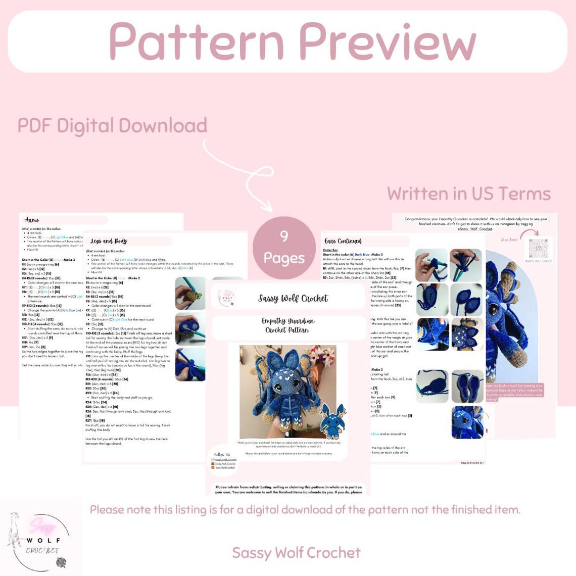 Empathy Guardian Crochet Pattern – Amigurumi Listener (PDF Pattern) - Etsy