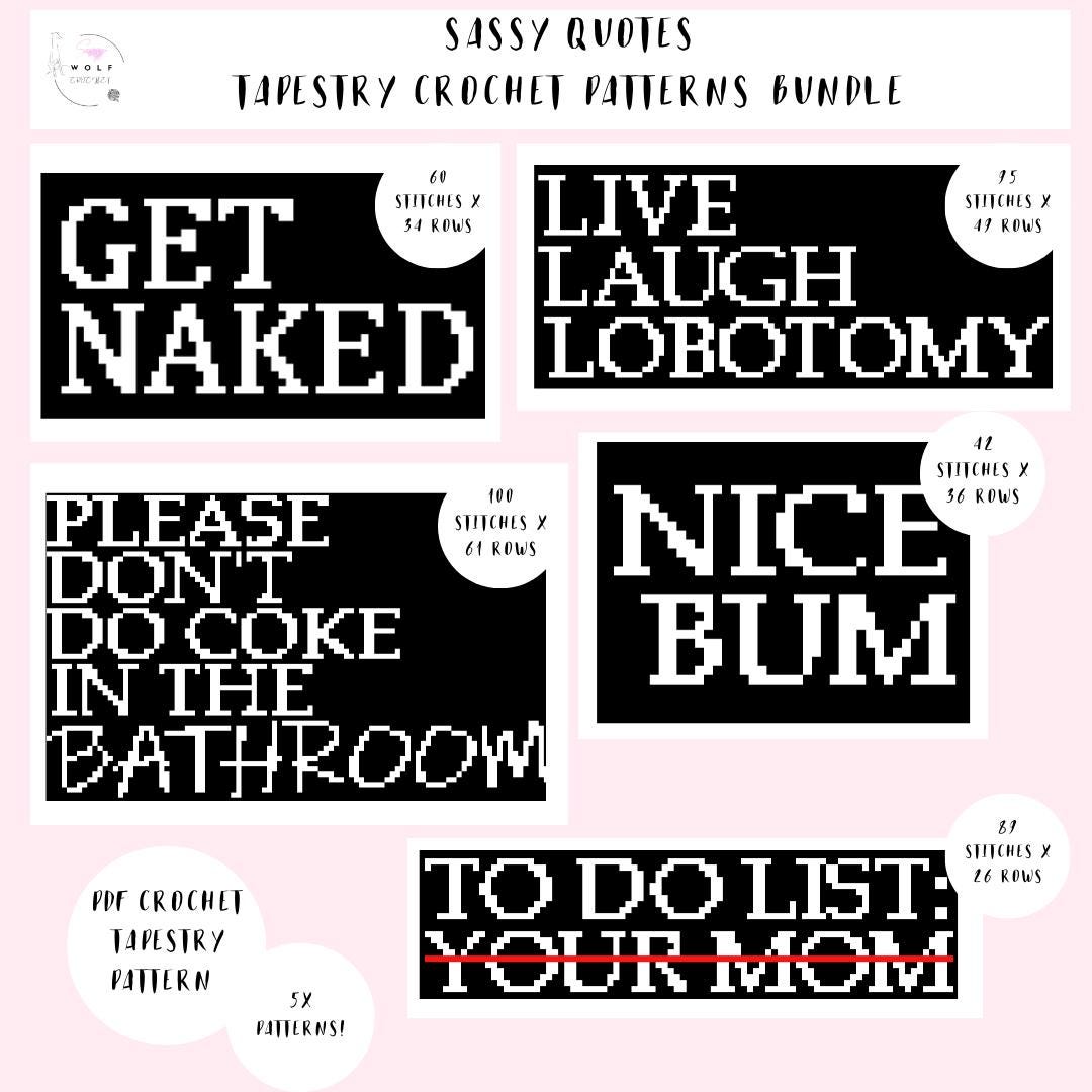 Sassy Quotes Tapestry Crochet Bundle - Etsy