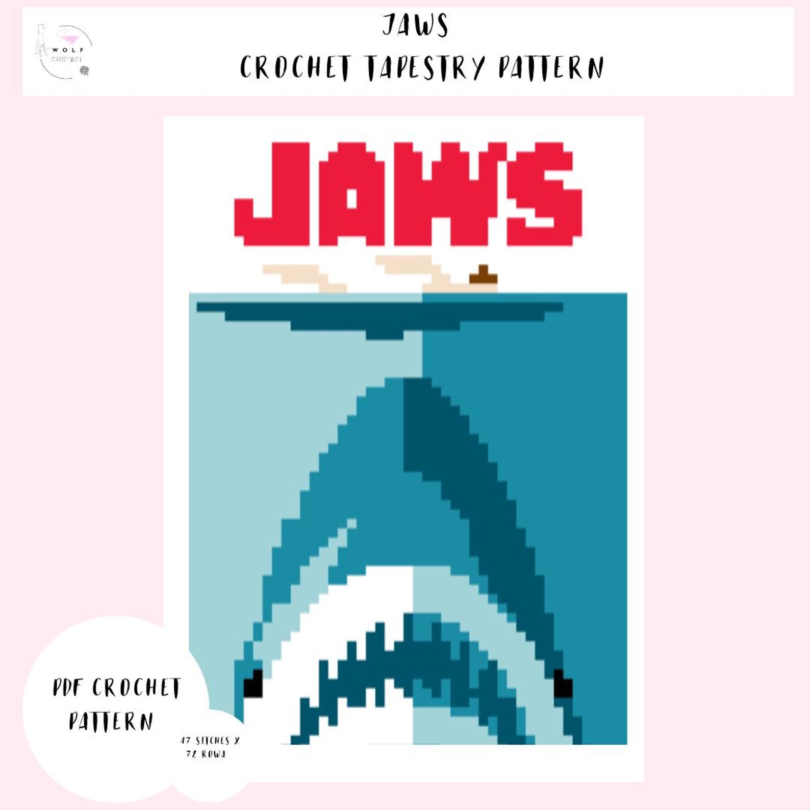 Jaws Crochet Tapestry Pattern - Etsy