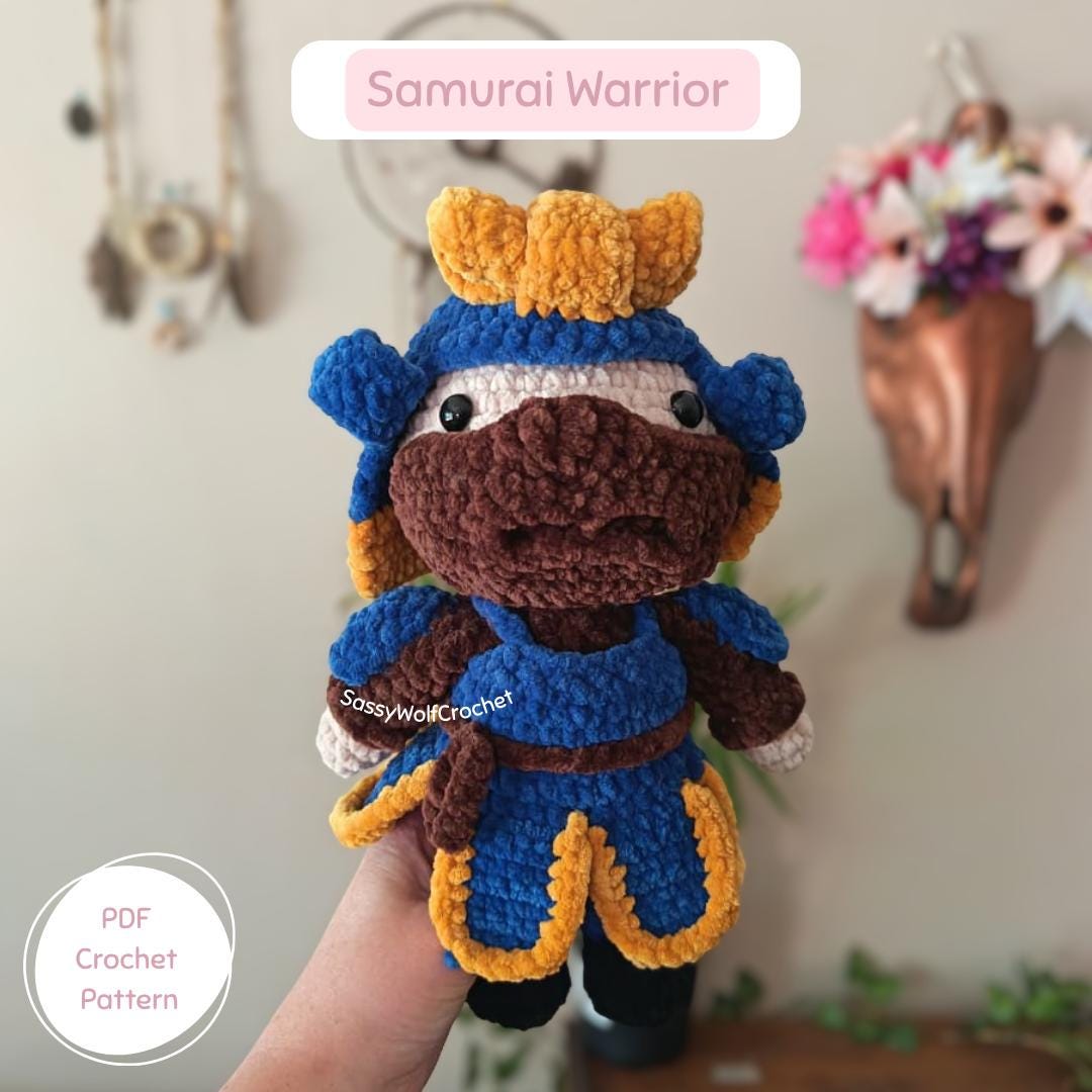 Samurai Crochet Plush Pattern: Amigurumi Warrior Doll (PDF Pattern) - Etsy