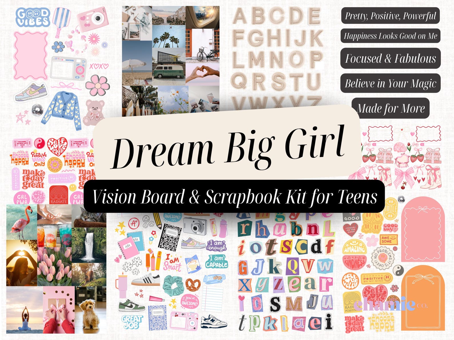 Vision Board & JUNK JOURNAL Scrapbook Kit – 55 Printable Pages for ...