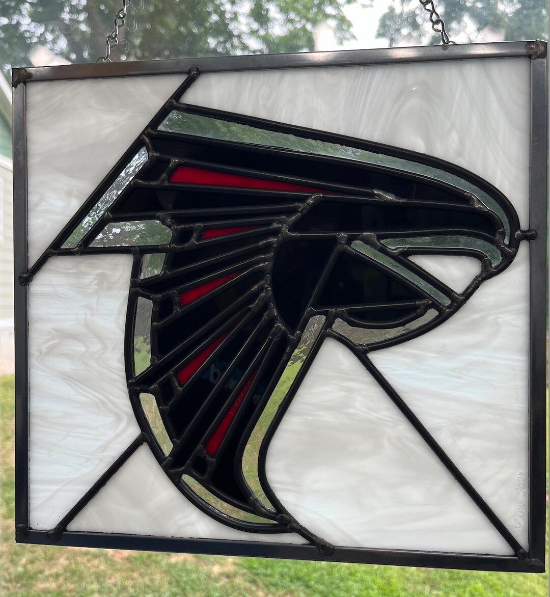 ATL Falcons Stained Glass Art, Sports Team Decor - Etsy