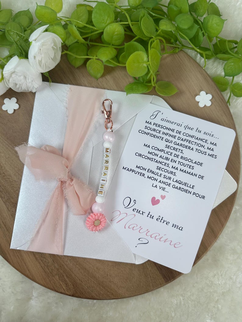 Annonce Grossesse Marraine Carte Avec Porte Clés. Demande Marraine ...