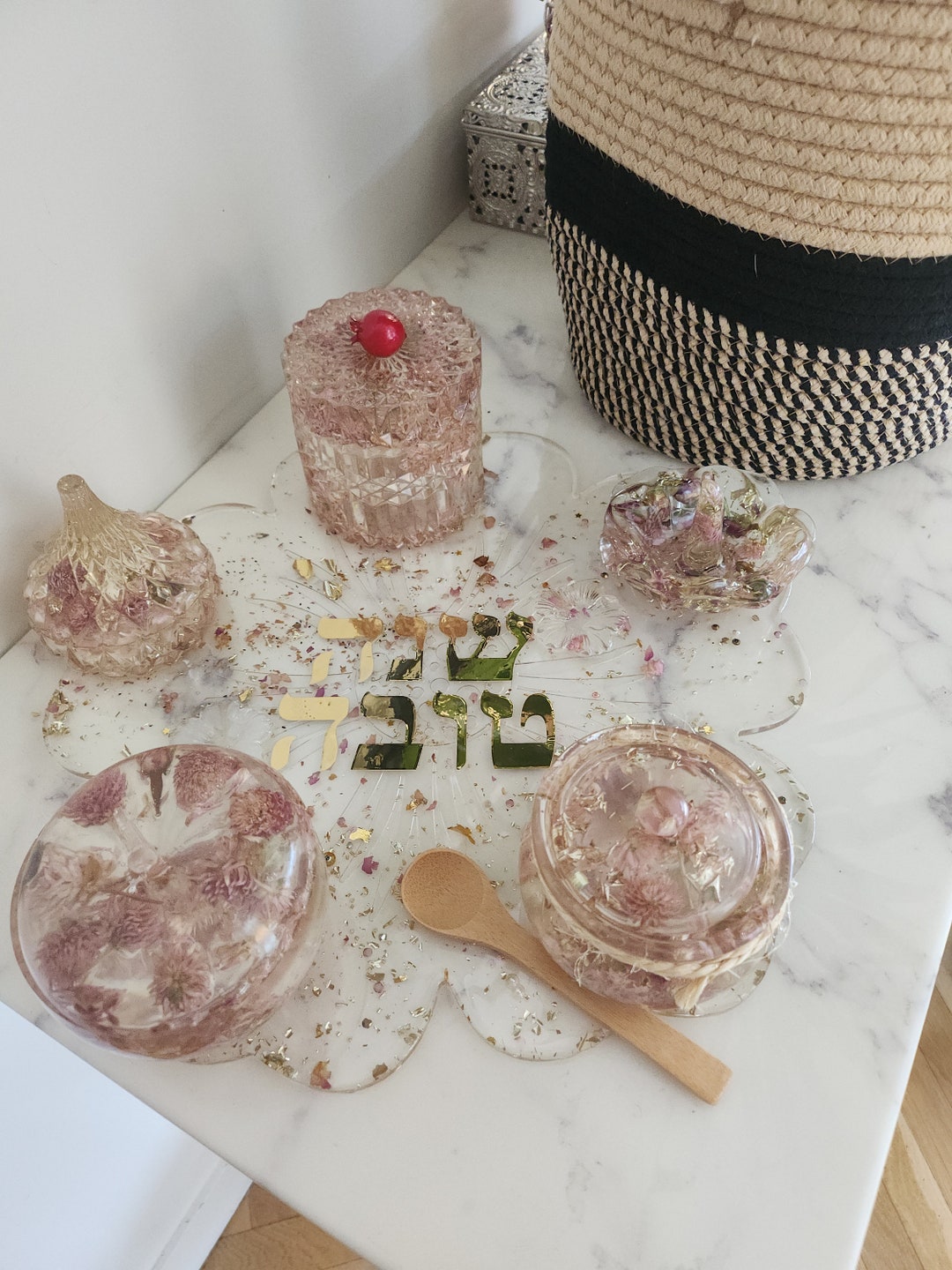 Rosh Hashanah Seder Flower Tray - Etsy